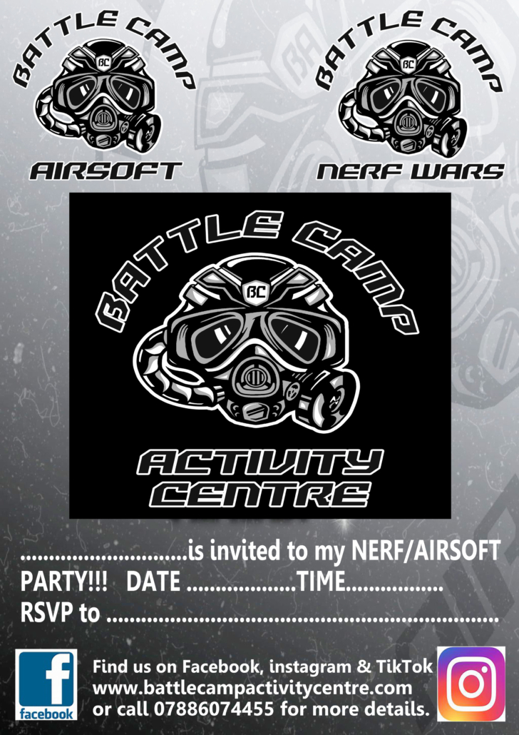 Party Invitations - Battle Camp Activity Centre